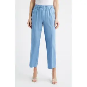 Anne Klein High Waist Pull-on Straight Leg Pants - Lagoon