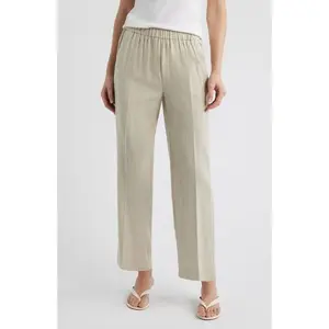 Anne Klein High Waist Pull-on Straight Leg Pants - Light Sandstone