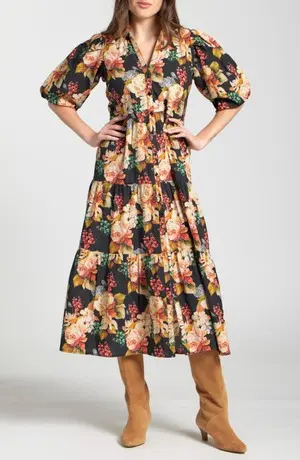 APNY Floral Midi Shirtdress