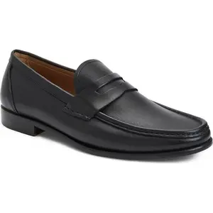 Bruno Magli Lombardo Wrapped Moc Toe Penny Loafer - Black Calf