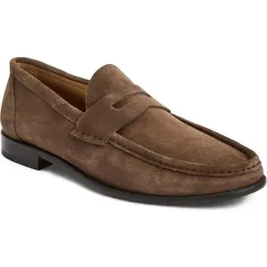 Bruno Magli Lombardo Wrapped Moc Toe Penny Loafer - Brown Suede