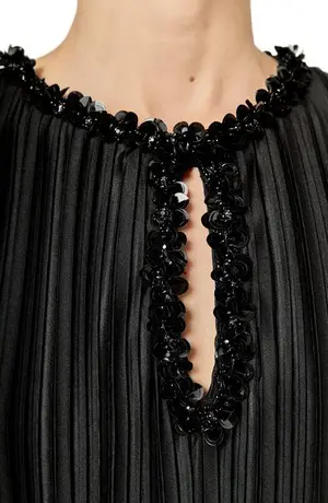 English Factory Embellished Plissé Maxi Dress