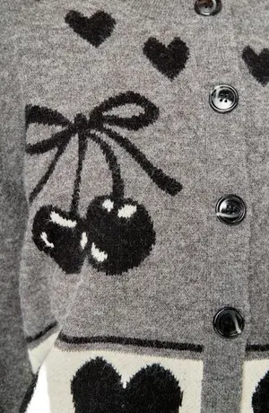 English Factory Cherry Heart Cardigan