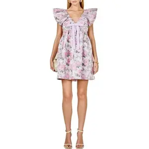 Endless Rose Bow Floral Print Minidress