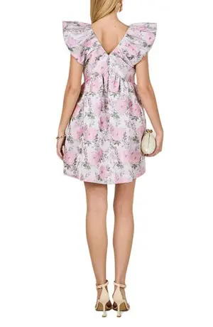 Endless Rose Bow Floral Print Minidress