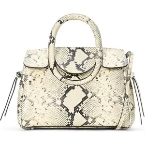 Staud Mini Maude Leather Carryall - White Snake
