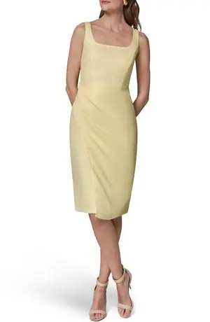 Donna Karan New York Faux Wrap Sheath Dress - Panna Cotta