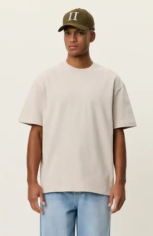 LES DEUX Crewneck Logo T-shirt - Light Sand