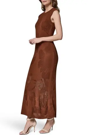Donna Karan New York Floral Jacquard Sleeveless Dress