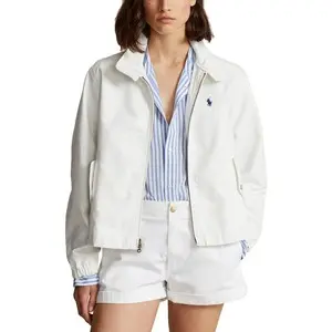 Polo Ralph Lauren Cotton Canvas Zip Jacket Deckwash White