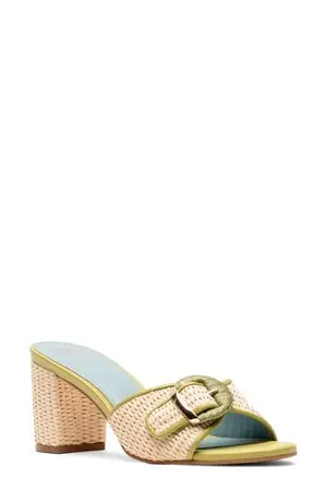 FRANCES VALENTINE Taylor Block Heel Sandal Natural/green