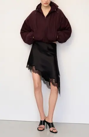 Mango Oversize Hooded Crop Zip Jacket