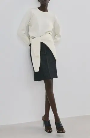 Mango Button Cuff Sweater