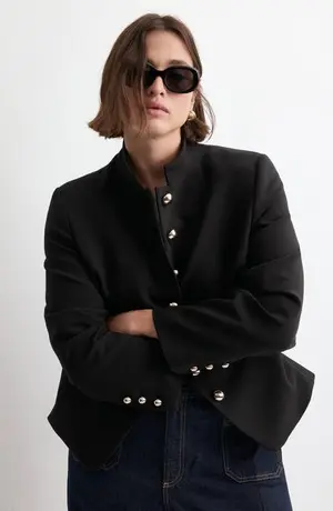 Mango Mandarin Collar Jacket
