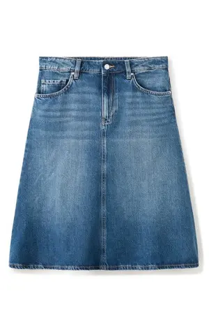 Mango Denim Midi Skirt