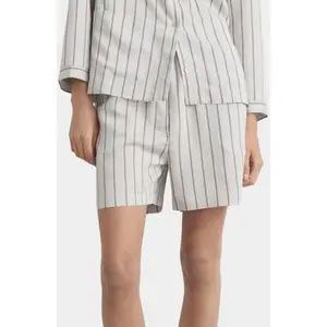 Mango Stripe Pajama Shorts - Grey