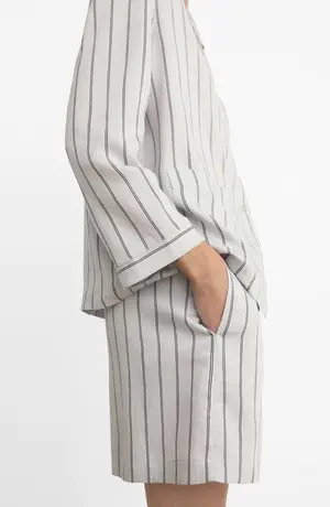 Mango Stripe Pajama Shorts - Grey