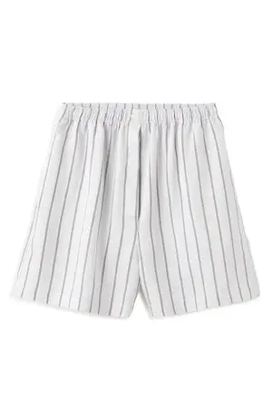 Mango Stripe Pajama Shorts - Grey