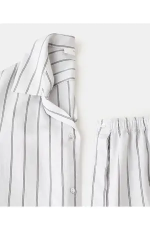 Mango Stripe Pajama Shorts - Grey