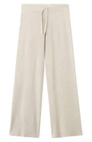 Mango Pull-on Straight Leg Cotton Blend Knit Pants