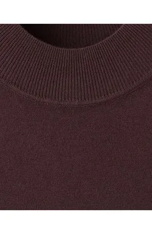 Mango Mock Neck Midi Sweater Dress - Chocolate