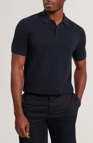 Ted Baker London Otiso Cotton & Wool Polo - Navy