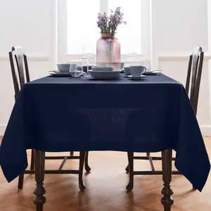 Solino Home Linen Tablecloth For Dining Table - Navy