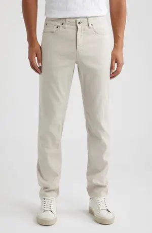 Bugatchi Straight Leg Five Pocket Pants - Almond
