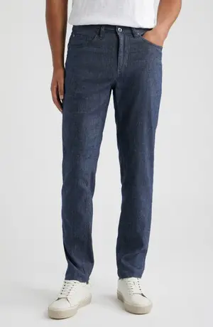 Bugatchi Straight Leg Five Pocket Pants - Navy