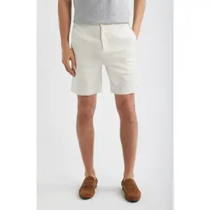 Bugatchi Aerolinen Linen Blend Shorts Ivory