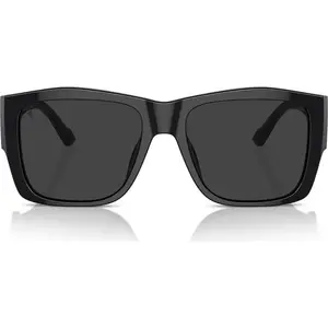 SCUDERIA FERRARI 56mm Polarized Square Sunglasses - Black/polar Grey