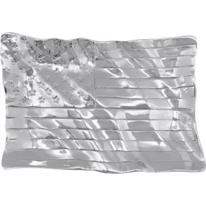 MARIPOSA American Flag Medium Serving Tray - Silver