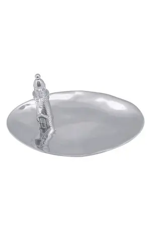 MARIPOSA Lighthouse 3d Oval Serving Platter - Silver