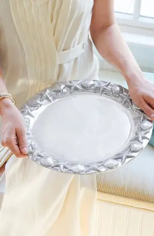 MARIPOSA Seashell Border Round Platter