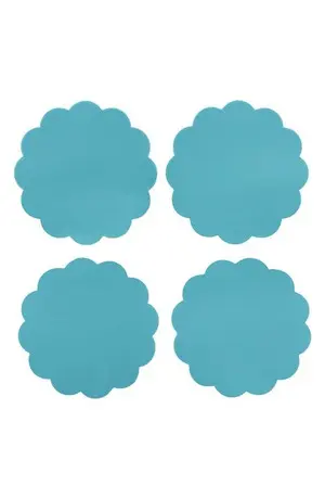 MARIPOSA Set Of 4 Scallop Coasters - Teal