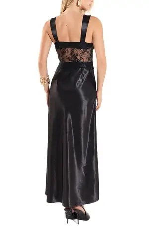 Endless Rose Lace Trim Midi Dress