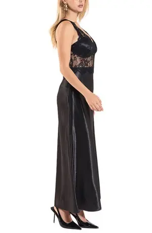 Endless Rose Lace Trim Midi Dress