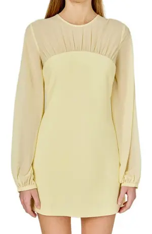 Endless Rose Long Sleeve Mini Dress - Butter