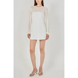 Endless Rose Long Sleeve Mini Dress - White