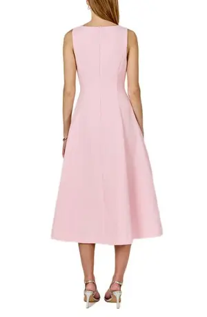 Endless Rose Sleeveless Tweed Midi Dress - Pink