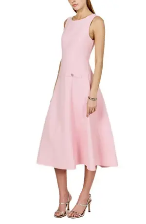 Endless Rose Sleeveless Tweed Midi Dress - Pink