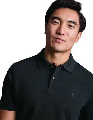 CHARLES TYRWHITT Short Sleeve Cotton Stretch Pique Polo - Black