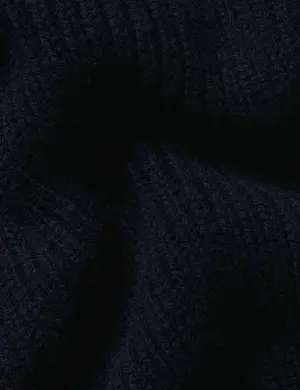 CHARLES TYRWHITT Merino Chunky Roll Neck Sweater - Navy