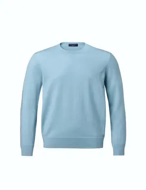 CHARLES TYRWHITT Merino Wool Crew Neck Sweater - Ice Blue
