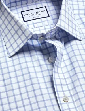 CHARLES TYRWHITT Non-iron Twill Grid Check Shirt