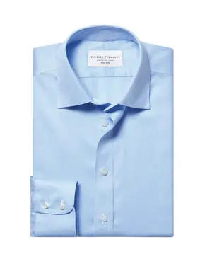 CHARLES TYRWHITT Non-iron Puppytooth Shirt - Sky Blue