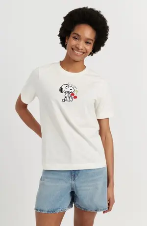 Chinti & Parker Cotton Snoopy Cherry T-shirt