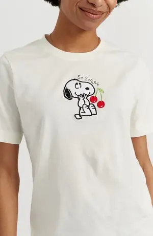 Chinti & Parker Cotton Snoopy Cherry T-shirt