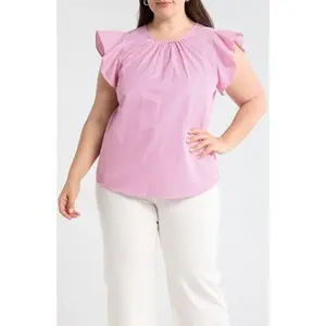 SUGARLIPS Striped Ruffle Trim Top