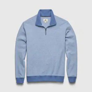 SURFSIDE SUPPLY CO. Bobby Stripe Fleece Quarter Zip - Sapphire Blue